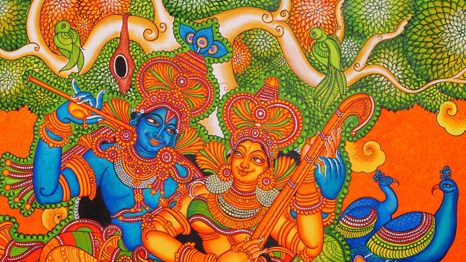 Beautiful Kerala Mural Painting By Vr Krishnan 22 Full Image