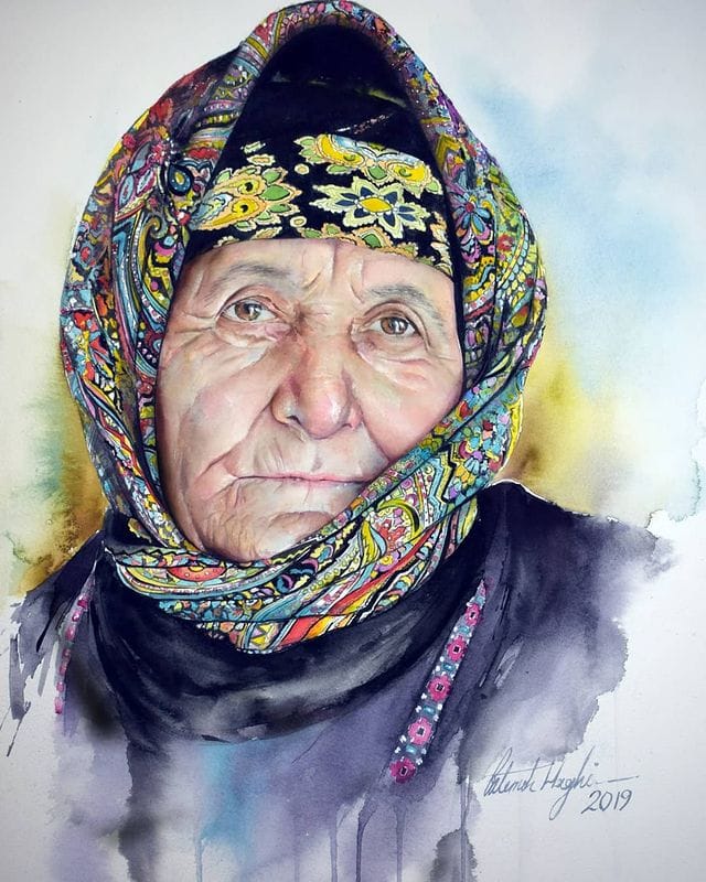 Daily Inspiration Portrait Painting Old Woman By Fatemeh Haghi Webneel