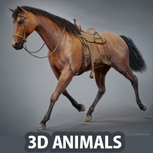 20 Realistic 3D Animal Models and character designs