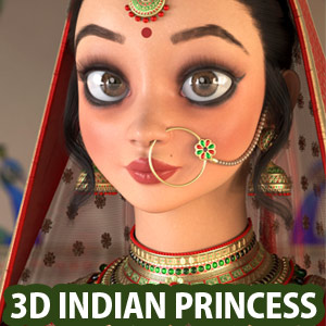 3D Model Designs - Beautiful Indian Princess on Peacock Palace by Rohan ...
