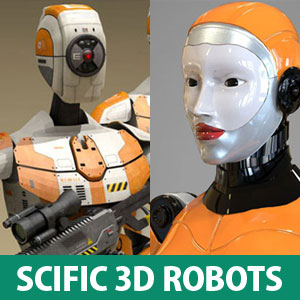 20 Creative Scific 3D Robot Models and game character designs